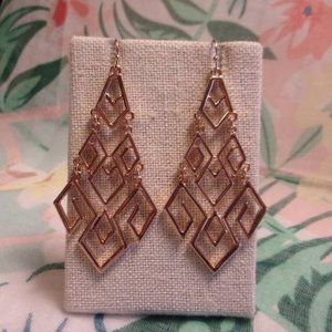 Jewelry | Retro Mod Gold Tone Geometric Pieced Earrings | Poshmark